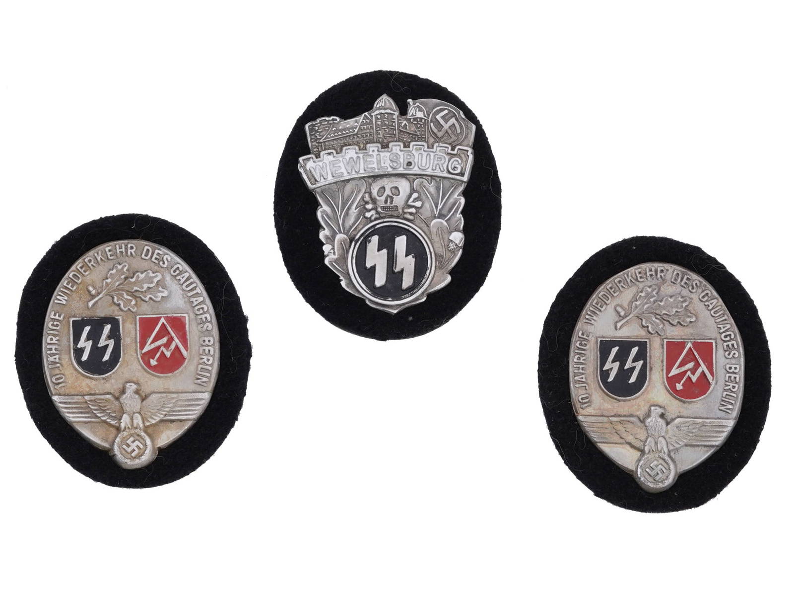 Wwii Nazi German Waffen Ss And Sa Gautag Berlin Badges Auction