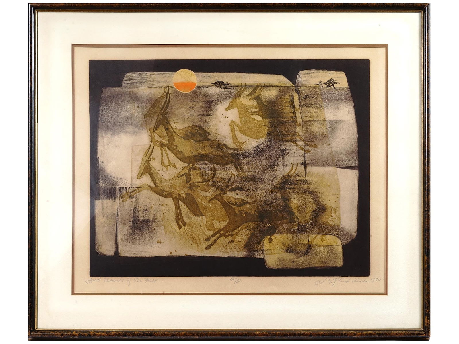 Ronald S. Riddick Signed American Color Etching Auction