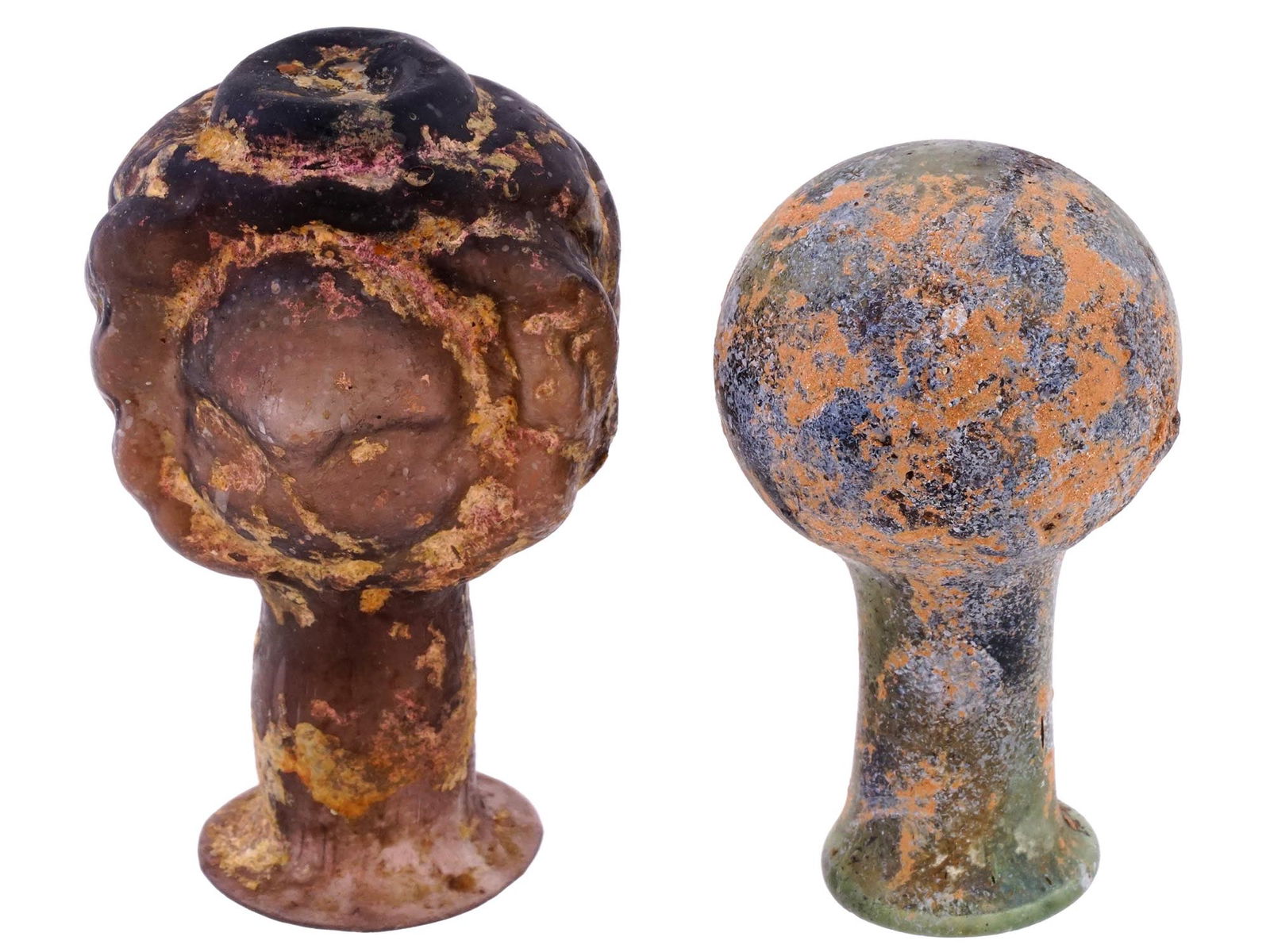 Pair Of Ancient Roman Glass Bottles Auction