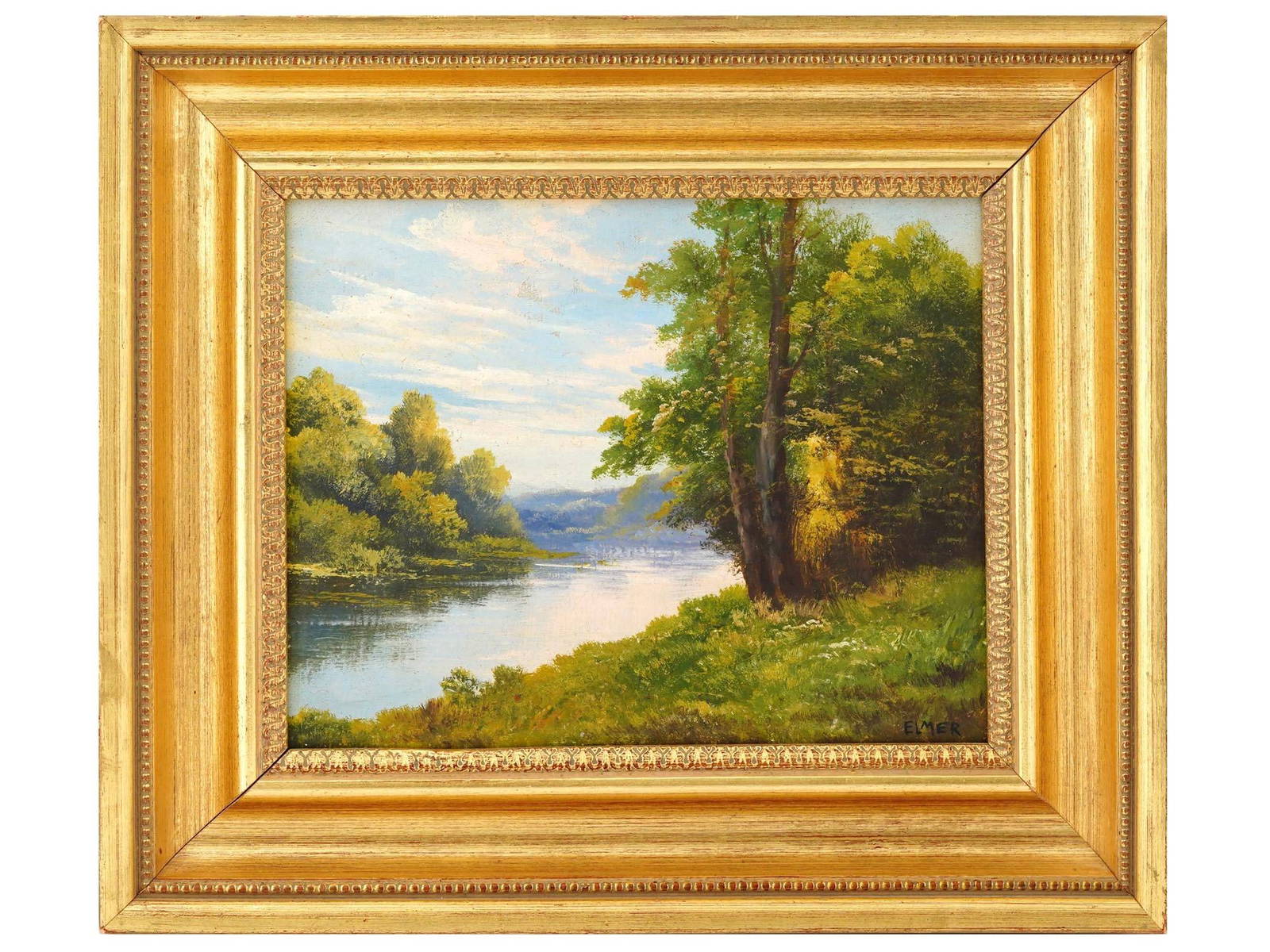 Attr To George Elmer Forest Landscape Oil Painting Auction