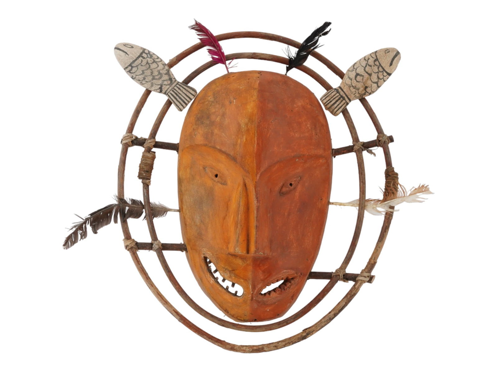 Alaskan Yupik Eskimo People Shamans Wooden Mask Auction