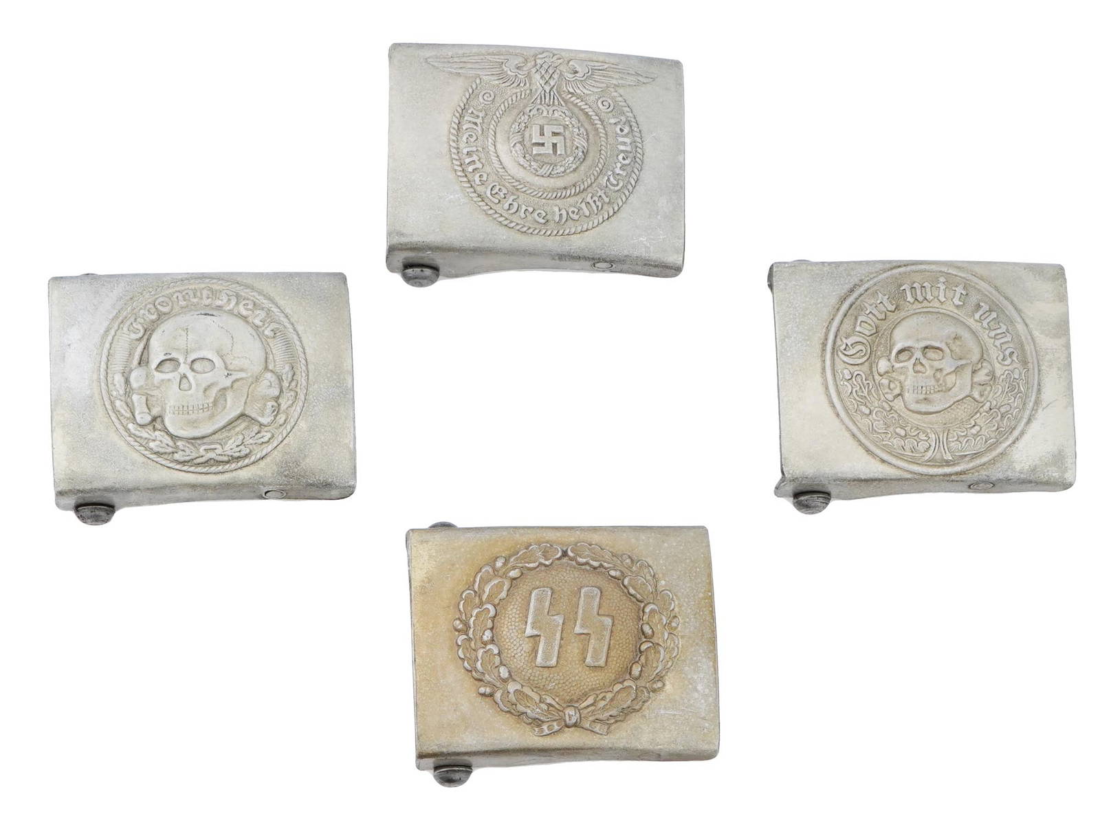 Group Of 4 German Wwii Ss Belt Buckles Auction