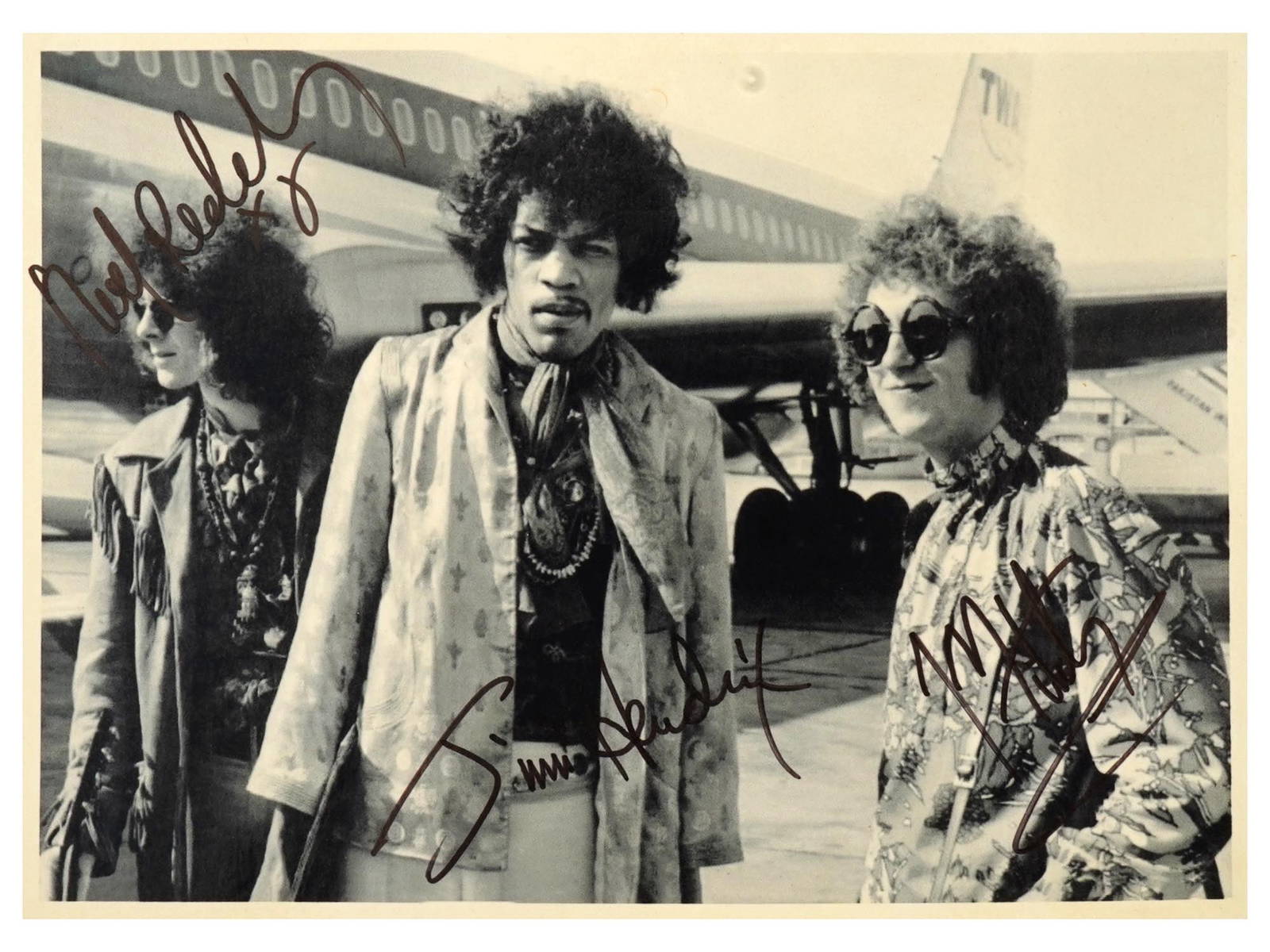 Original Portrait Photo Signed By Jimi Hendrix Band Auction