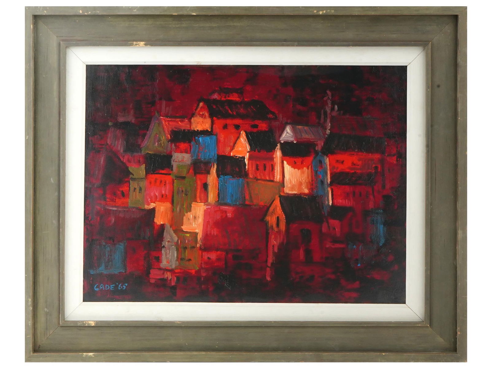 Indian Cityscape Painting By Hari Ambadas Gade Framed Auction