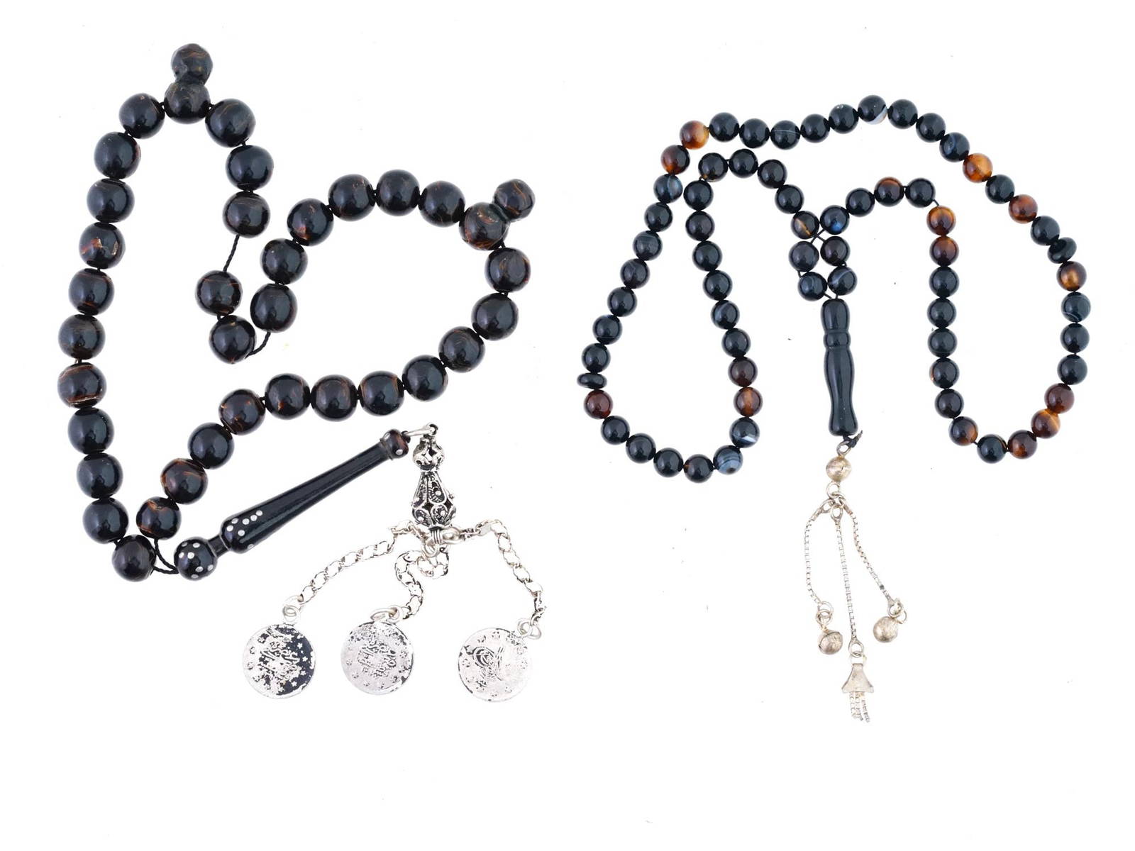 Lot Of Glass And Silver Misbaha Tasbih Prayer Beads Auction