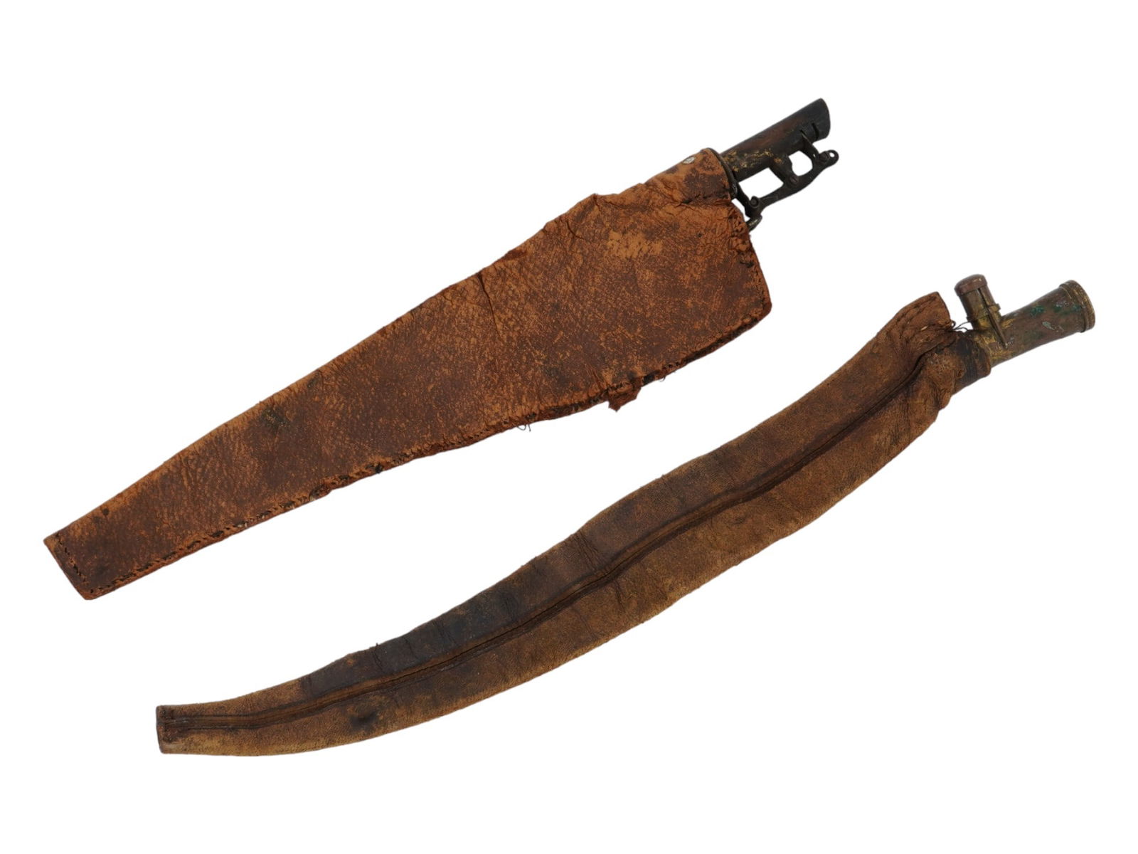 American Civil War Era Leather Gun Powder Pouches
