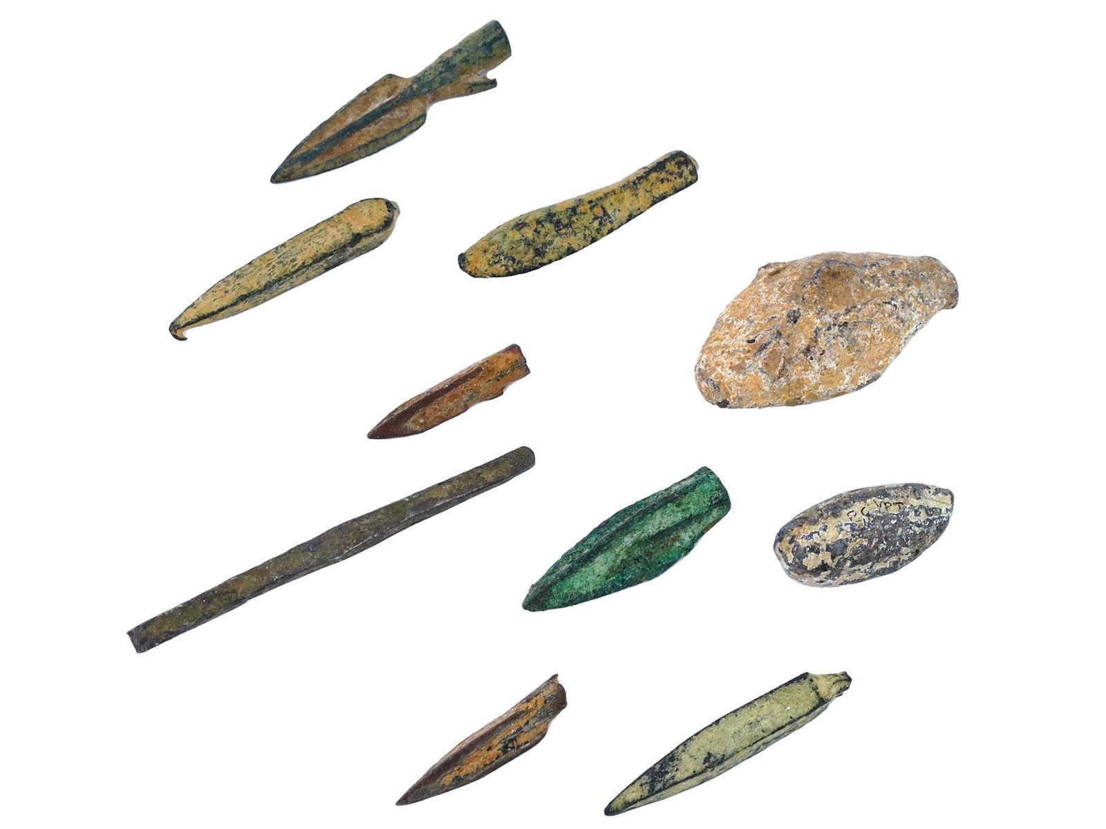Group Of Ancient Greek Weapons Arrowheads Bullets Auction