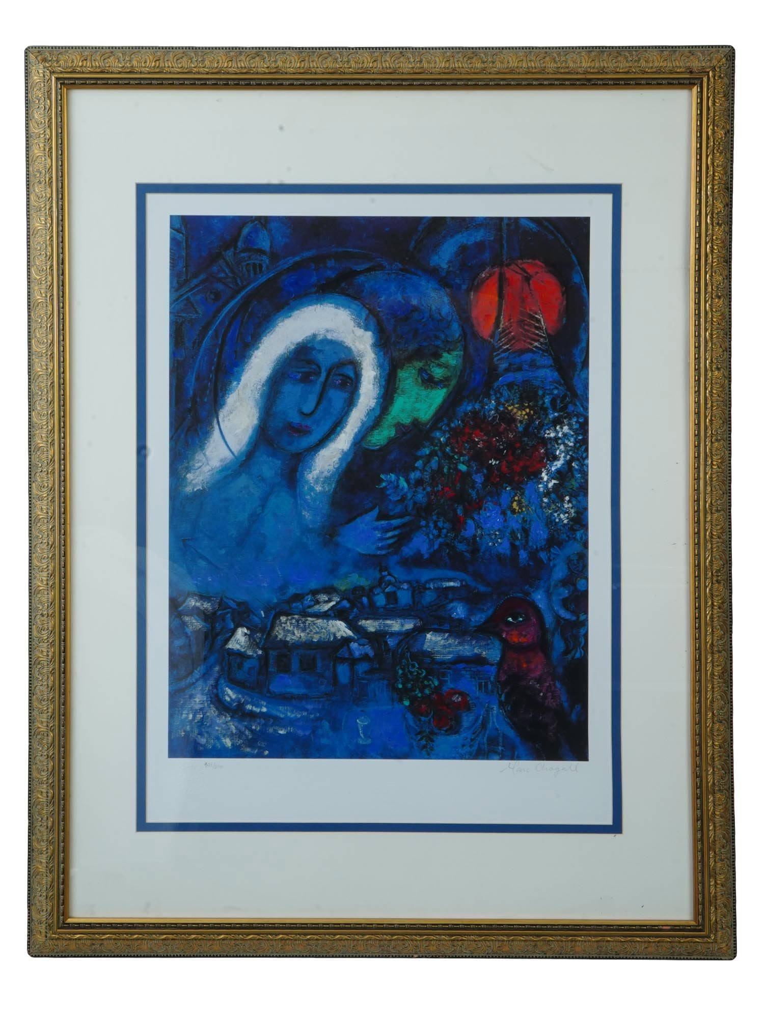 Marc Chagall Russian French Hand Colored Lithograph Auction