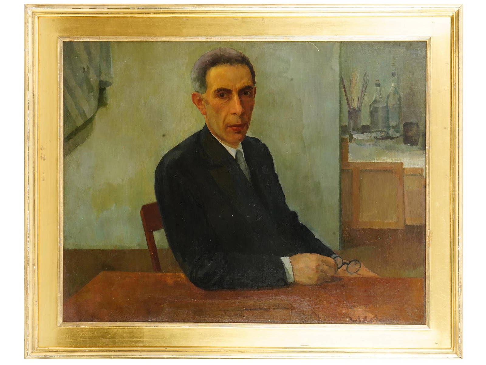 Russian Oil Portrait Painting By Boris Solotareff Auction