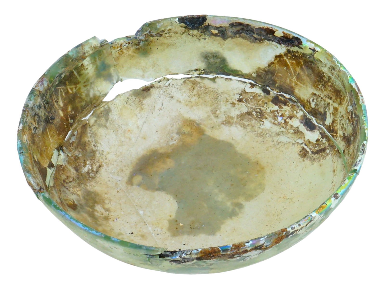 Ancient Roman Iridescent Glass Bowl Auction