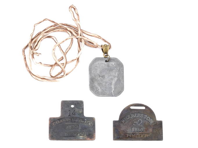 Lot Of 1856 Confederate States Servant Hire Tags