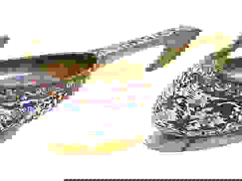 Large Russian 84 Gilt Silver Cloisonne Enamel Kovsh Auction