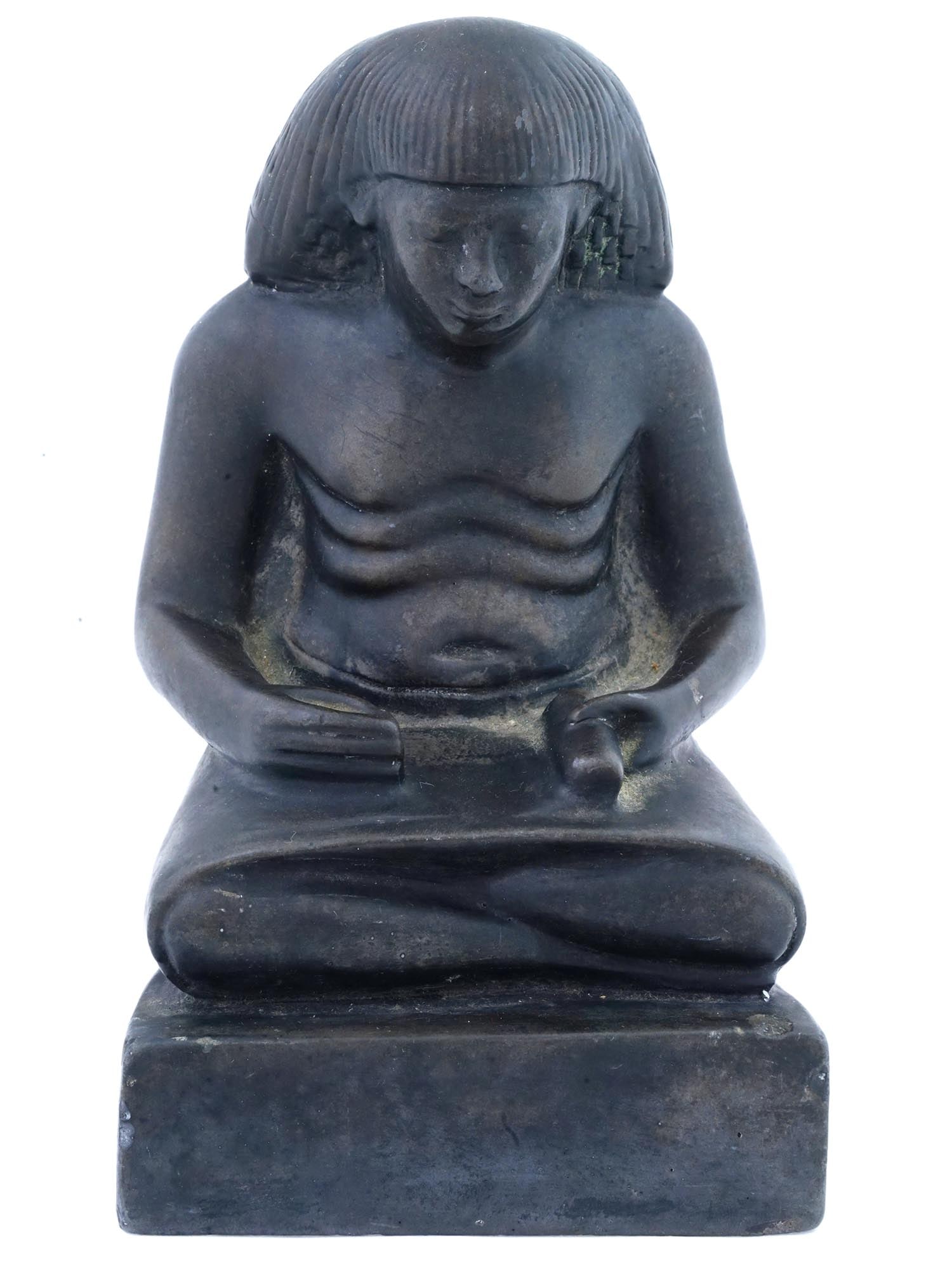 Ancient Egyptian Statuette Of A Scribe Museum Replica Auction