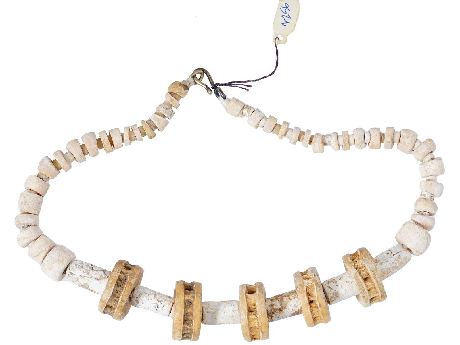 Ancient Mexican Fish Vertebra Carved Shell Necklace Auction
