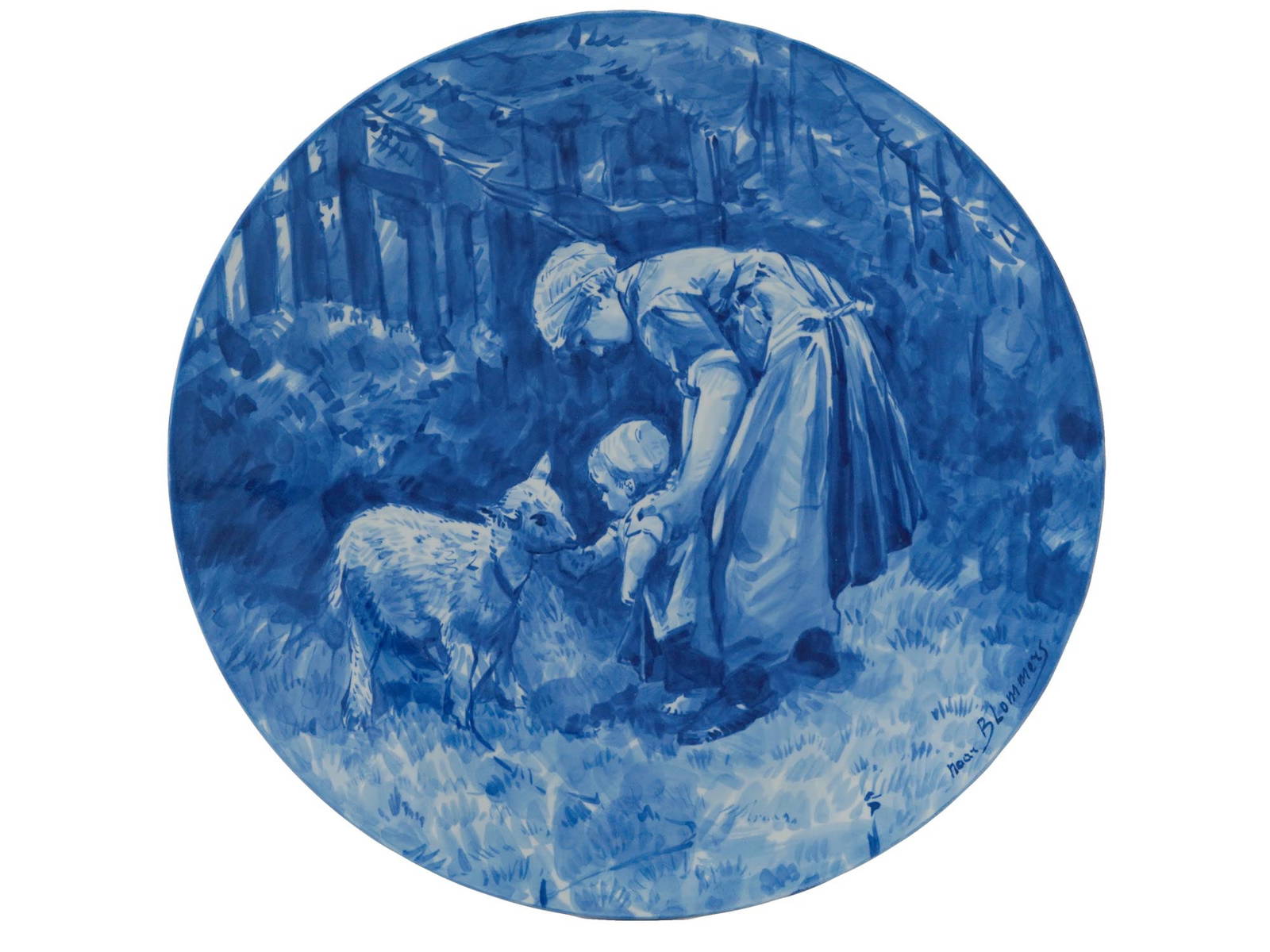 Dutch Royal Delft Porcelain Plate By Blommers Auction