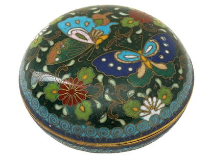 Antique Japanese Meiji Era Cloisonne Enamel Kogo Box Auction