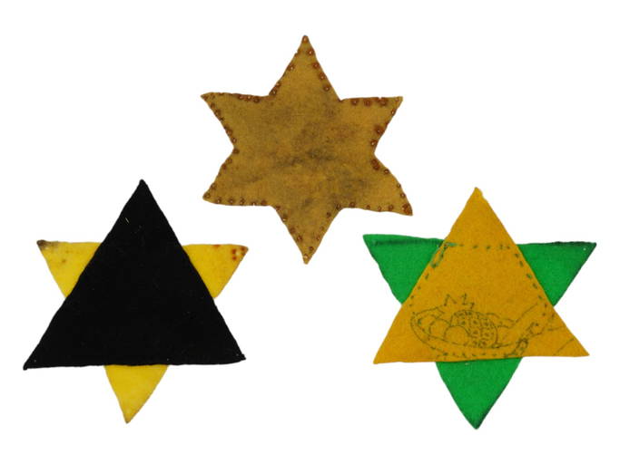 Group Of 3 Holocaust Period Magen David Patches