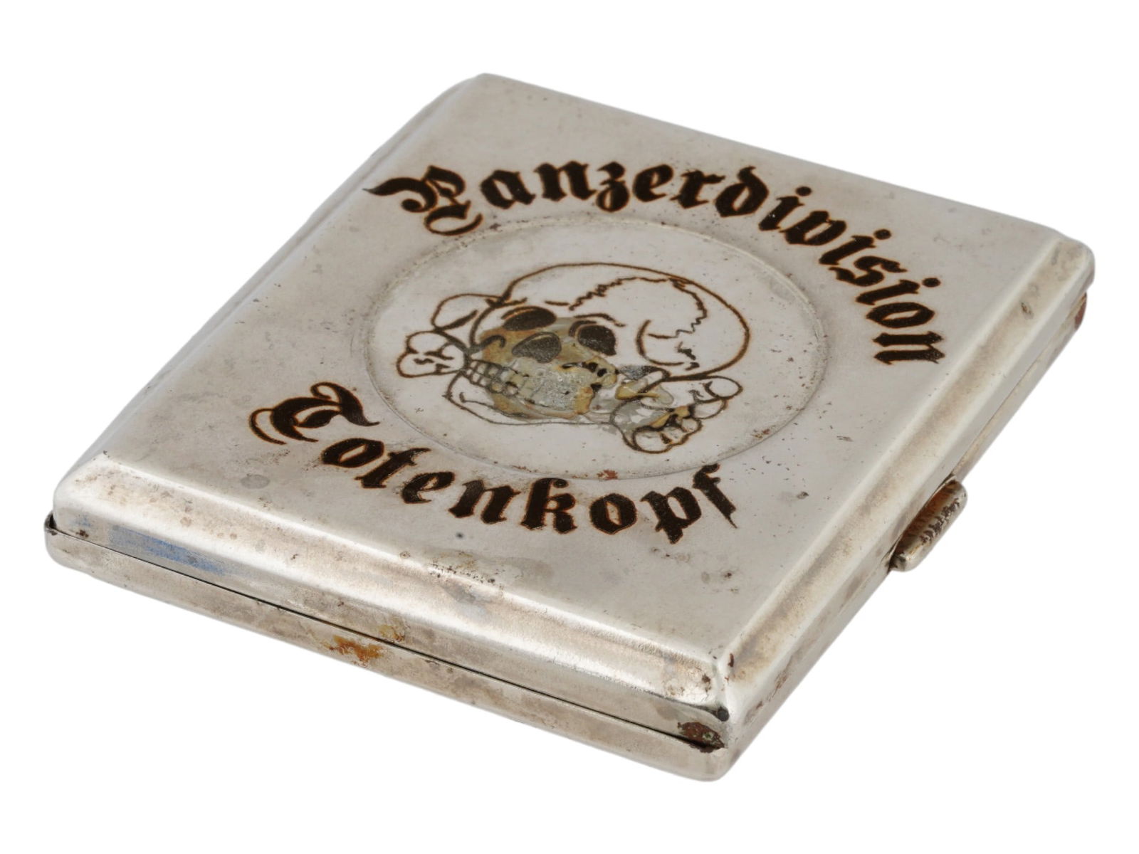 German Wwii Model Ss Totenkopf Cigarette Case Auction