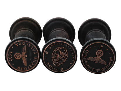 Three Wwii Model Nazi German Waffen Ss Ink Hand Stamps Auction