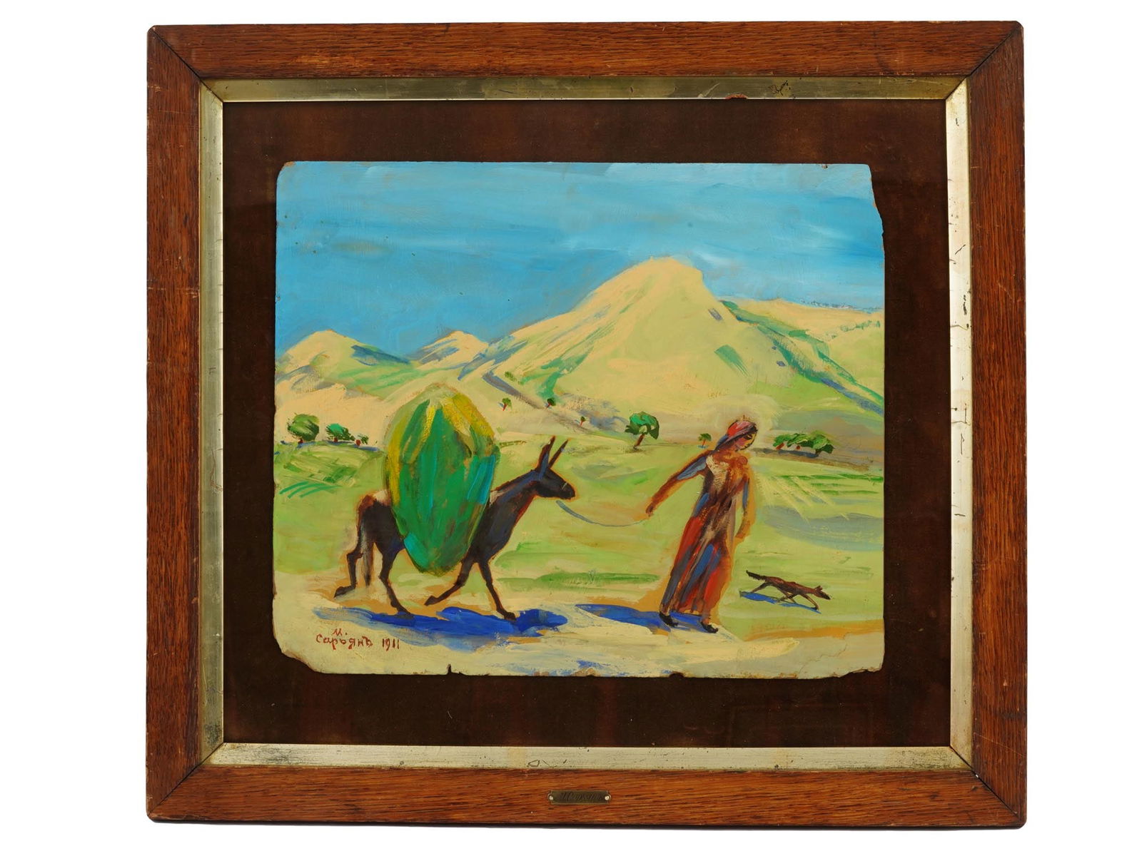 Armenian Painting By Martiros Saryan Woman W Donkey Auction