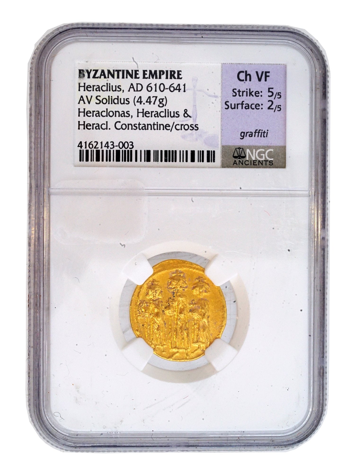 Ancient Byzantine Heraclius Gold Solidus Coin Auction