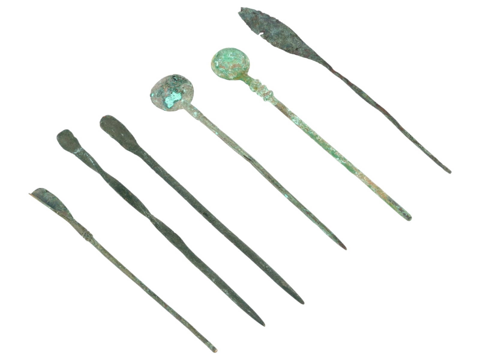 Lot Of Excavated Ancient Roman Bronze Medical Spoons Auction