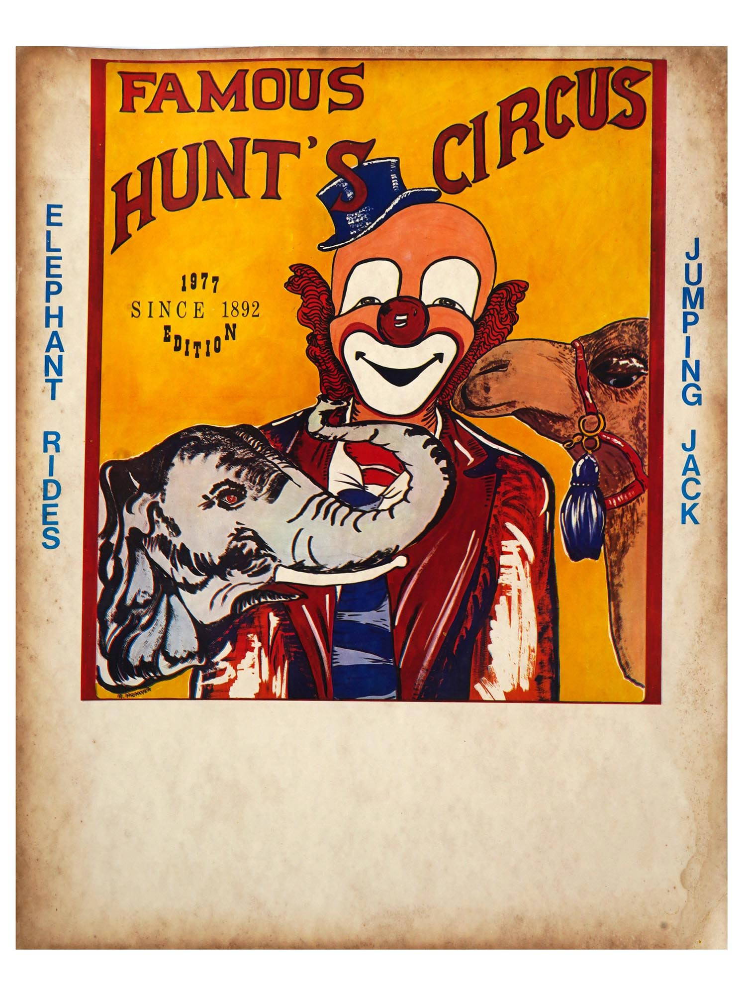 1977 Famous Hunt Circus Lithograph Poster By Momyer Auction