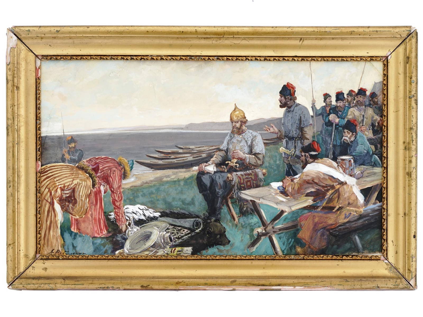 Antique Russian Painting By Andrei Ryabushkin Auction