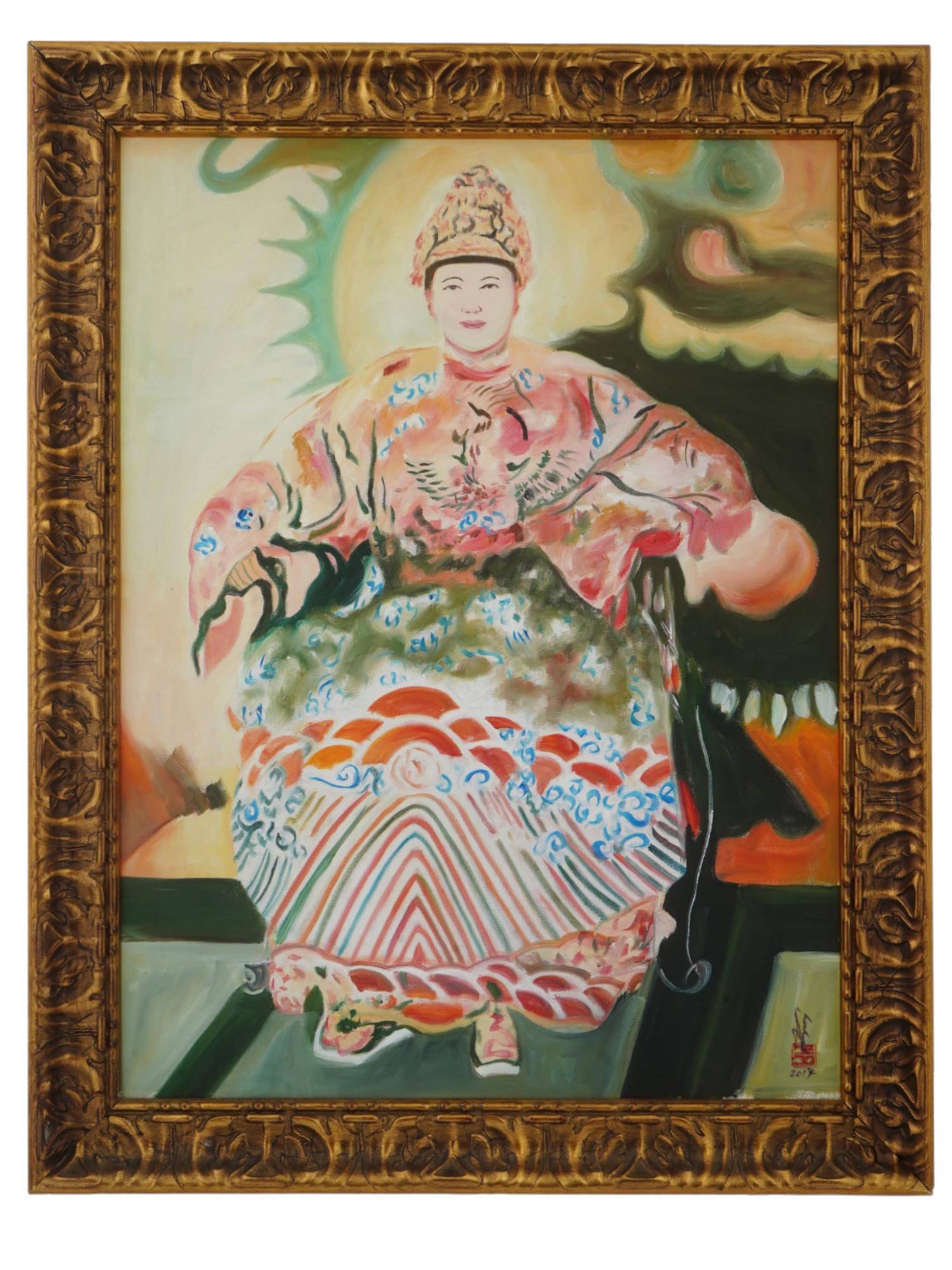 Nguyen Hoang Hoanh Vietnamese Emperor Oil Painting Auction