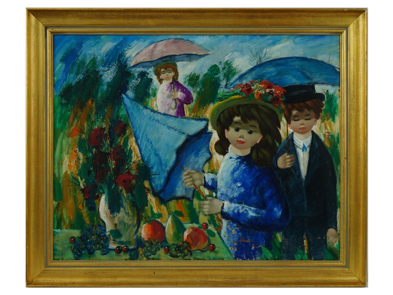Attr To Nino Giuffrida Italian Kids Oil Painting Auction