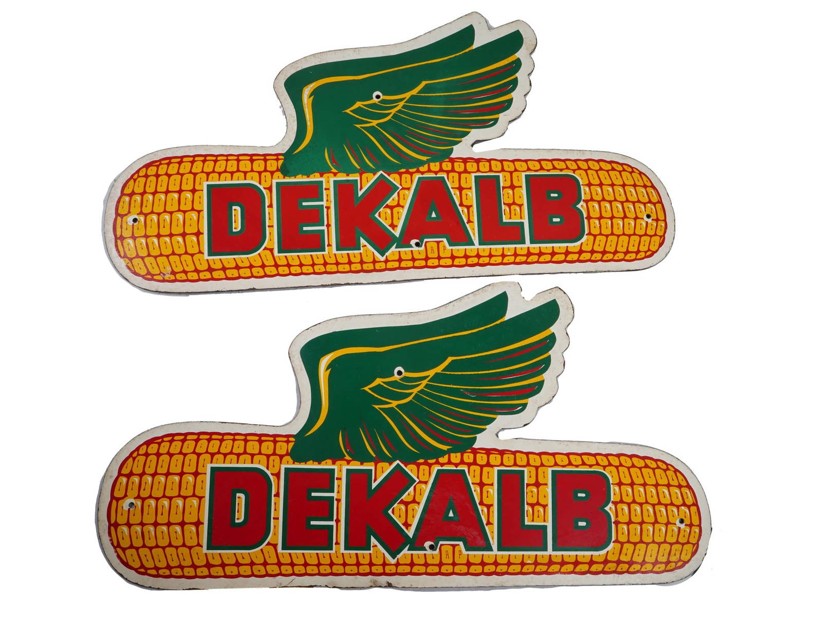 Vintage Masonite Flying Ear Of Dekalb Seed Corn Signs Auction