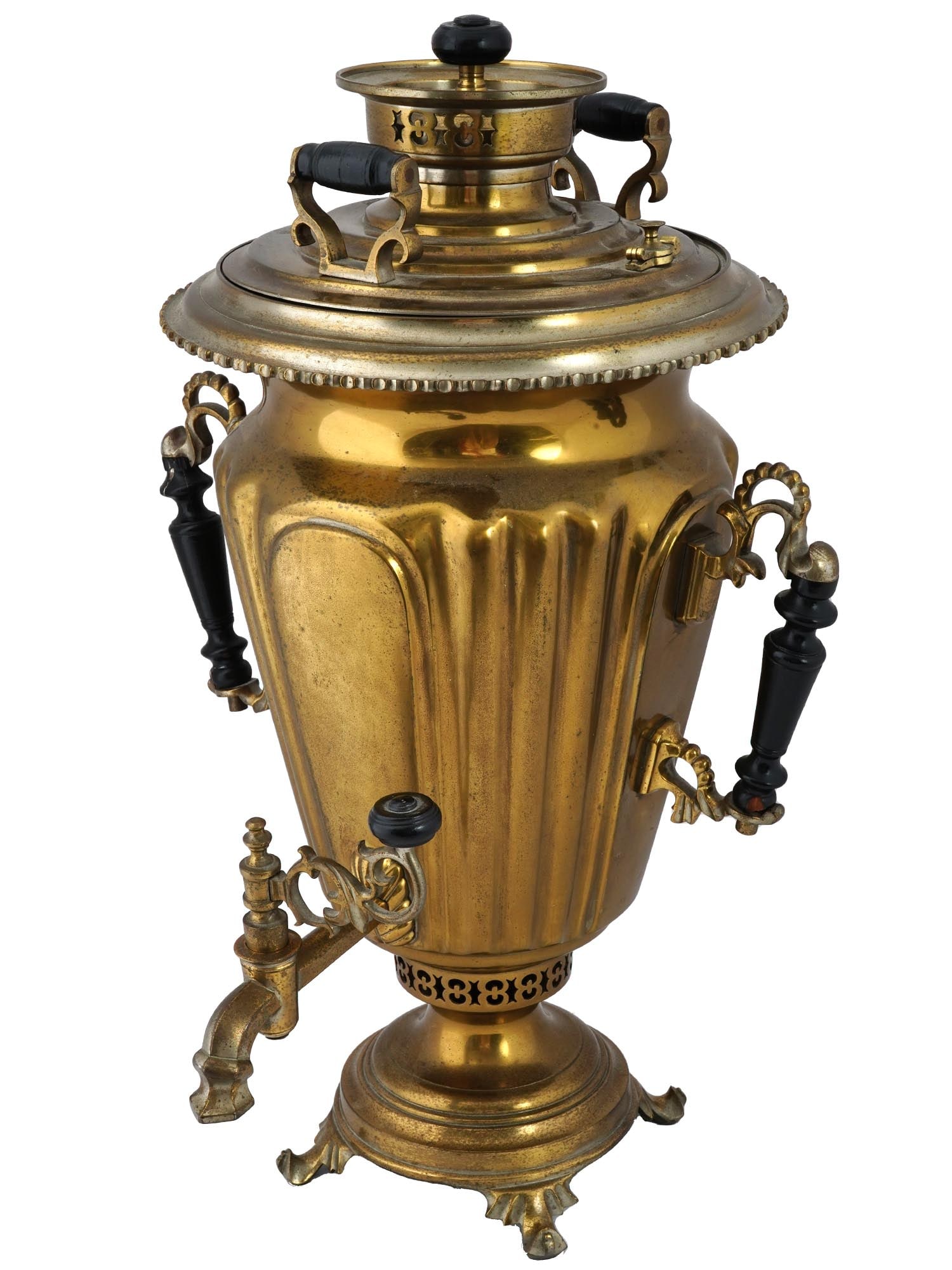 Antique Russian Brass Samovar By Batashev Factory Auction
