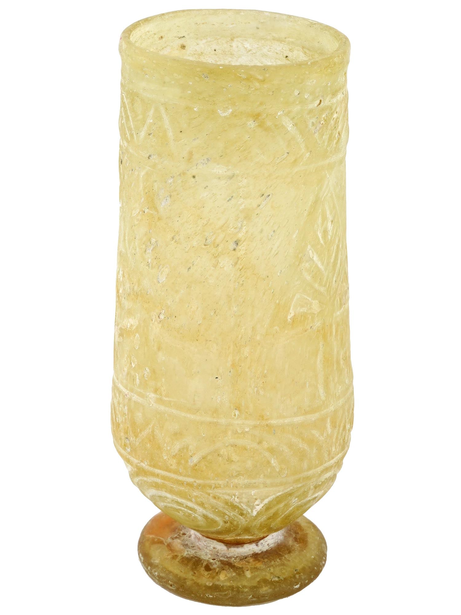 Ancient Byzantine Glass Cup With Geometric Design Auction