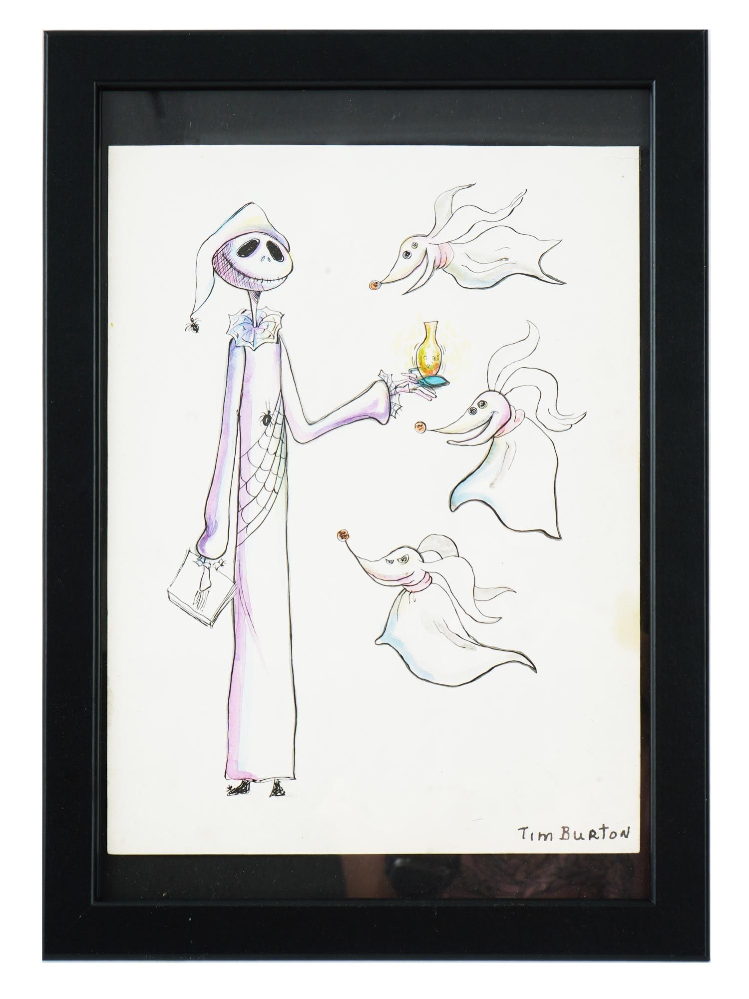 Tim Burton American Illustration Watercolor Painting Auction