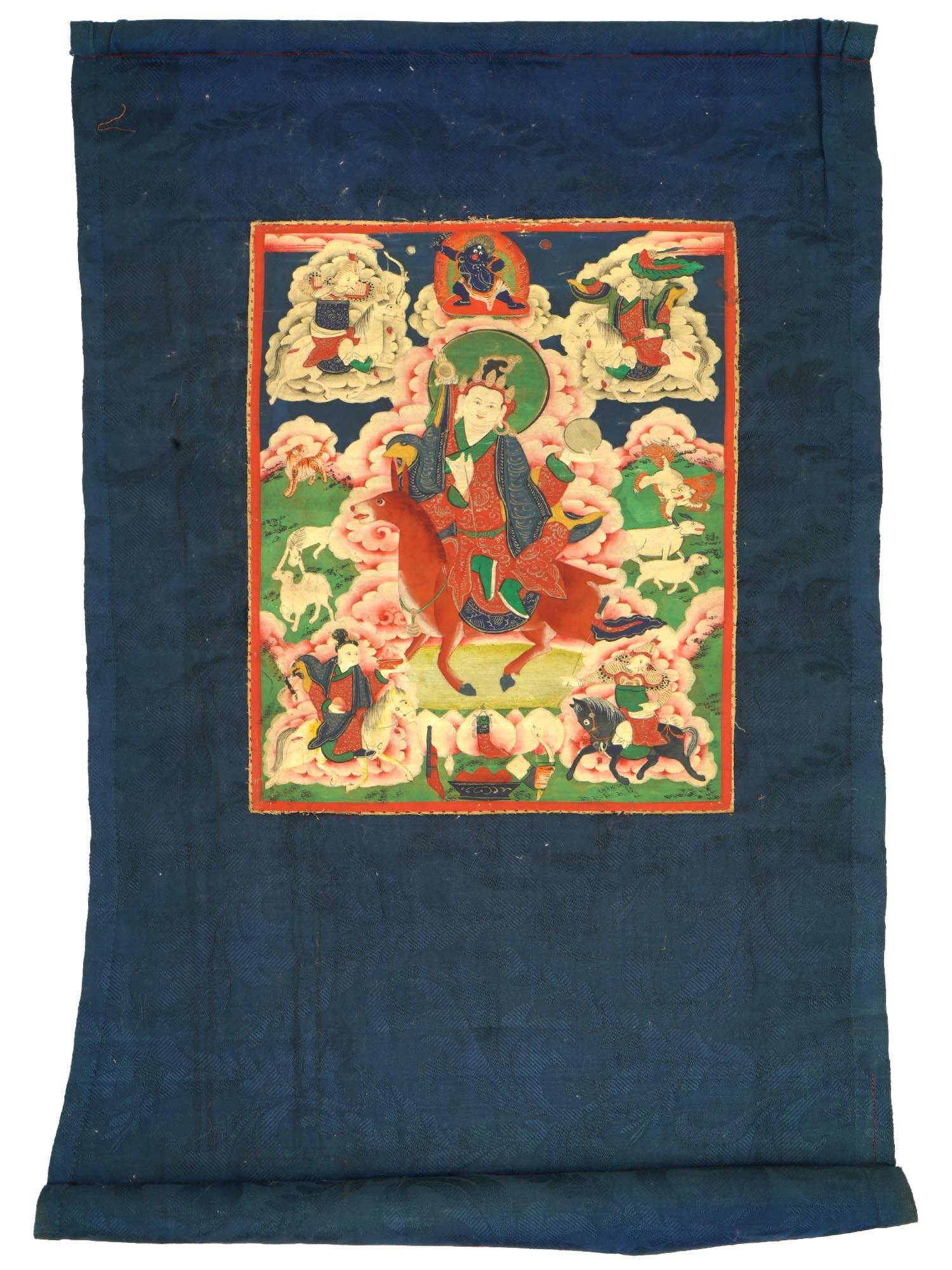 Antique Thangka Painting Tibet Five Foremost Deities Auction