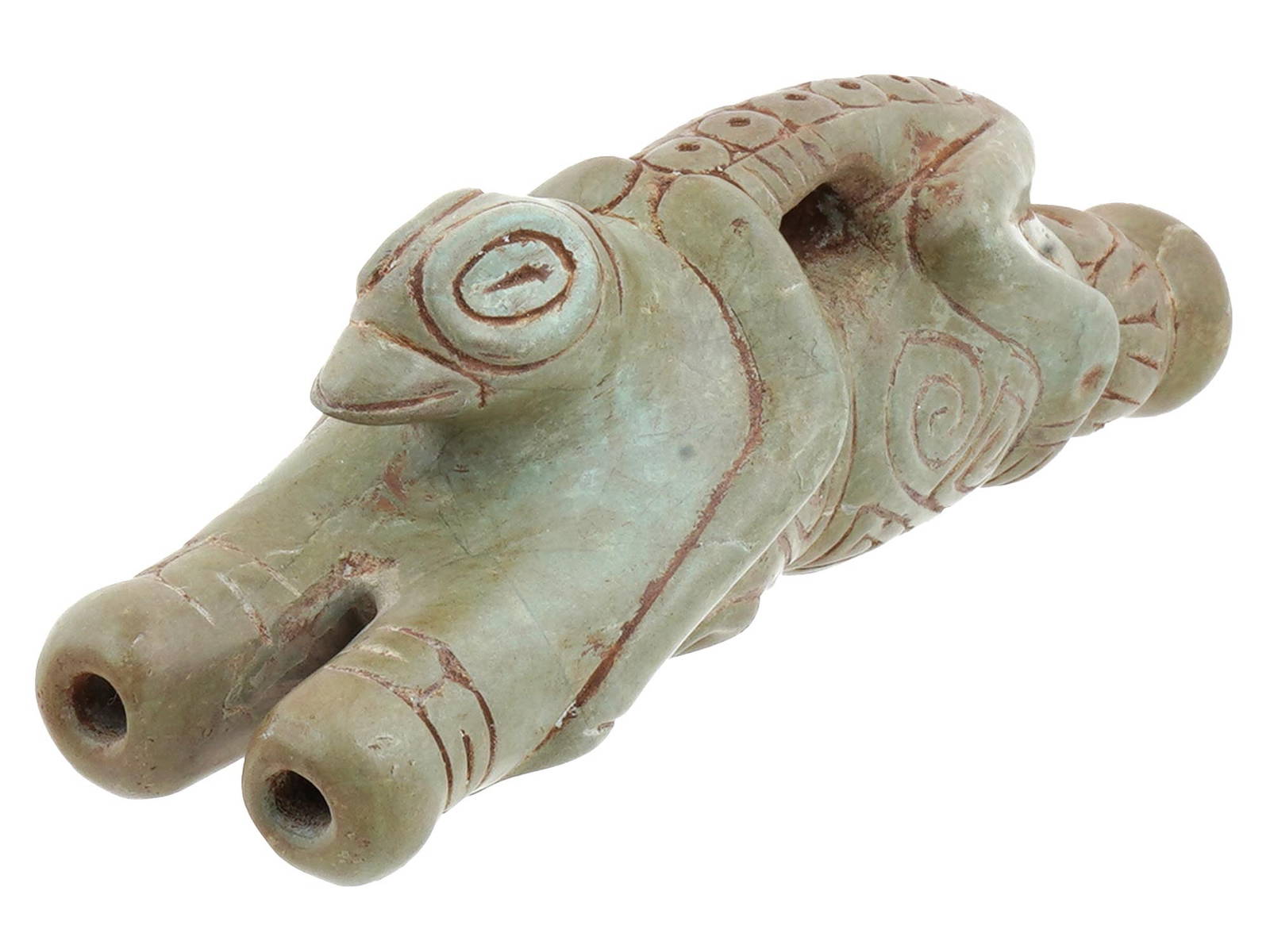 Ancient Pre Columbian Taino Jasper Stone Cohoba Inhaler Auction