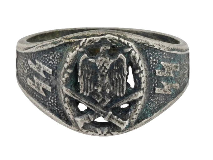 Wwii Type Nazi German Waffen Ss Silver Signet Ring