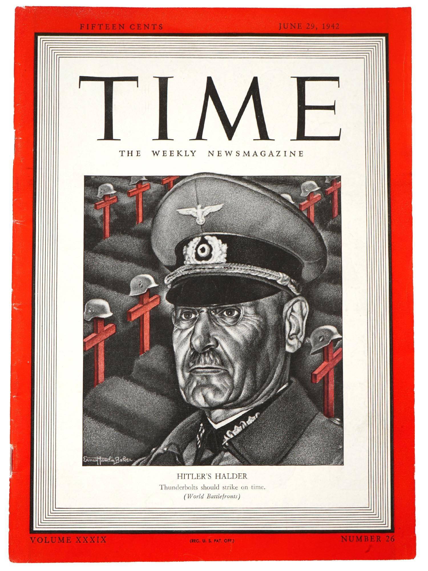 1942 Time Magazine Issue Nazi General Franz Halder Auction