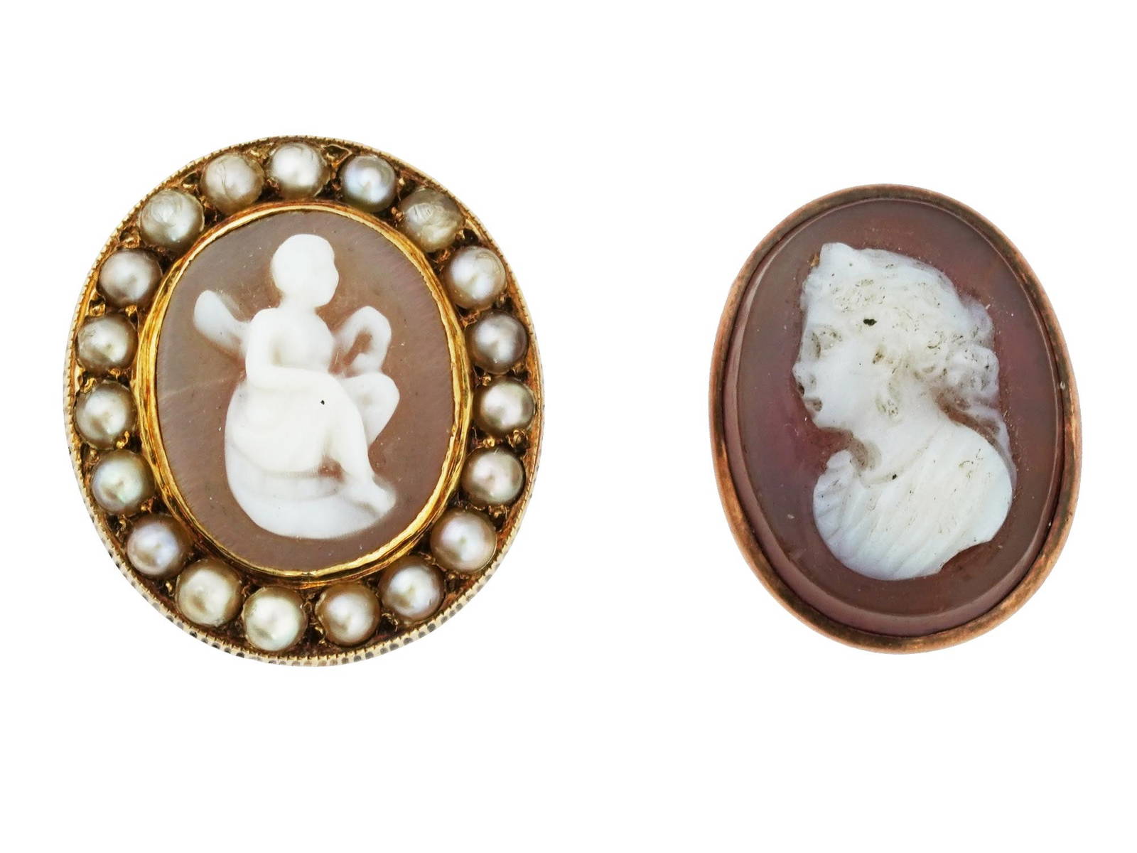 Lot Of Oval Carved Stone Pearl Gold Mounted Cameos - Feb 09, 2025 ...