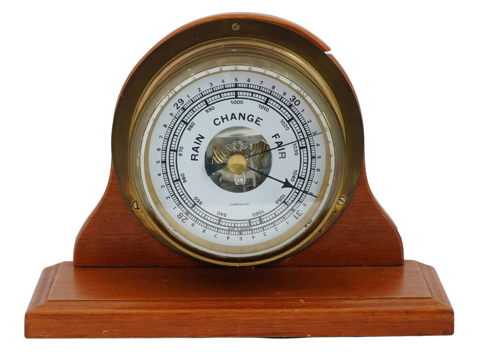 Antique European Nautical Barometer W Wooden Stand Auction