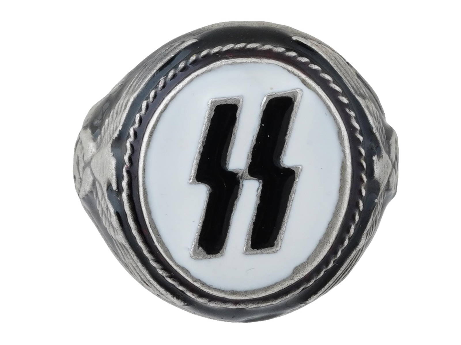 German Wwii Waffen Ss Runes Enamel Silver Ring Auction