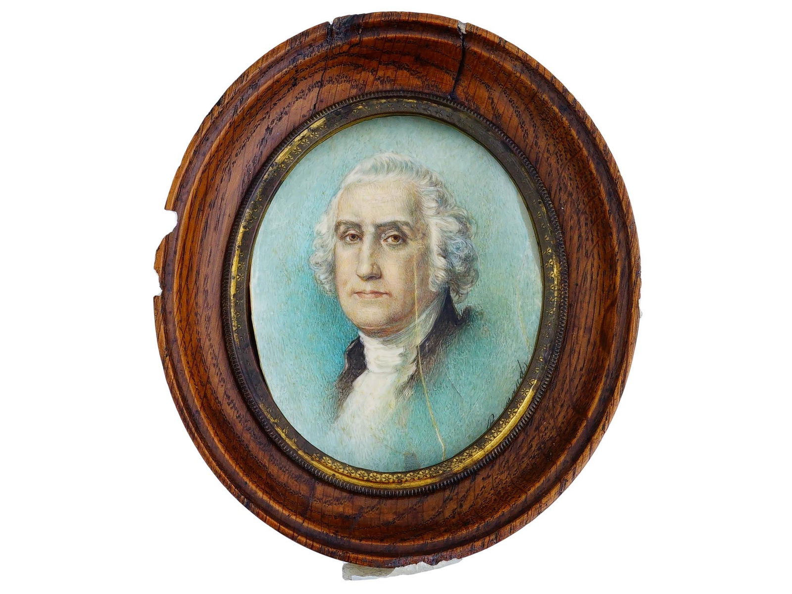 Portrait Painting George Washington Signed Raymond Auction