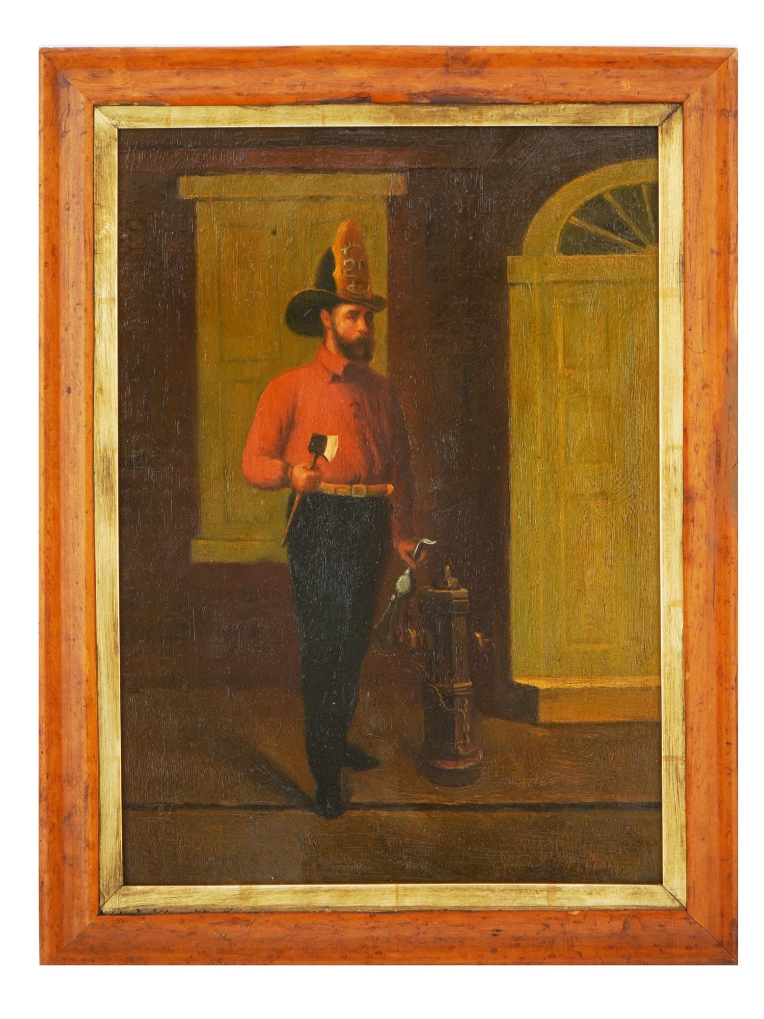 Antique American Fireman Portrait Oil Painting - Mar 08, 2025 | Antique ...