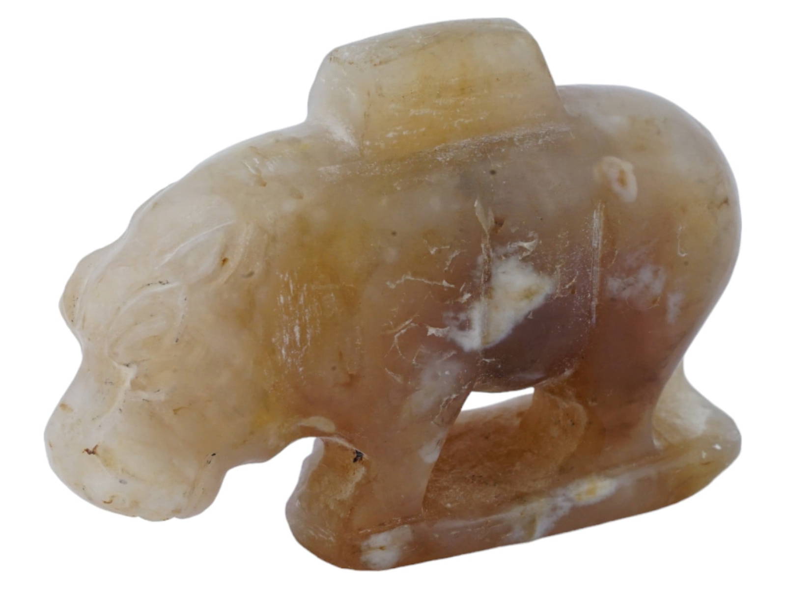 Ancient Egyptian Carved Honey Agate Hippo Figurine Auction