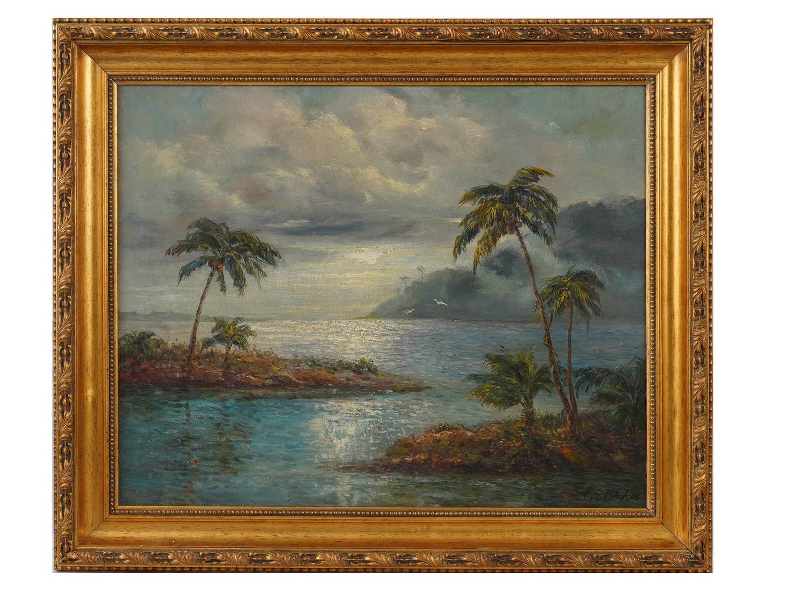 Albert Ernest Backus American Seascape Oil Painting Auction
