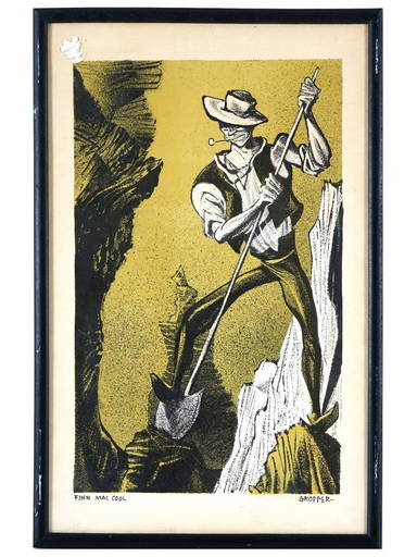 William Gropper American Cartoon Color Lithograph