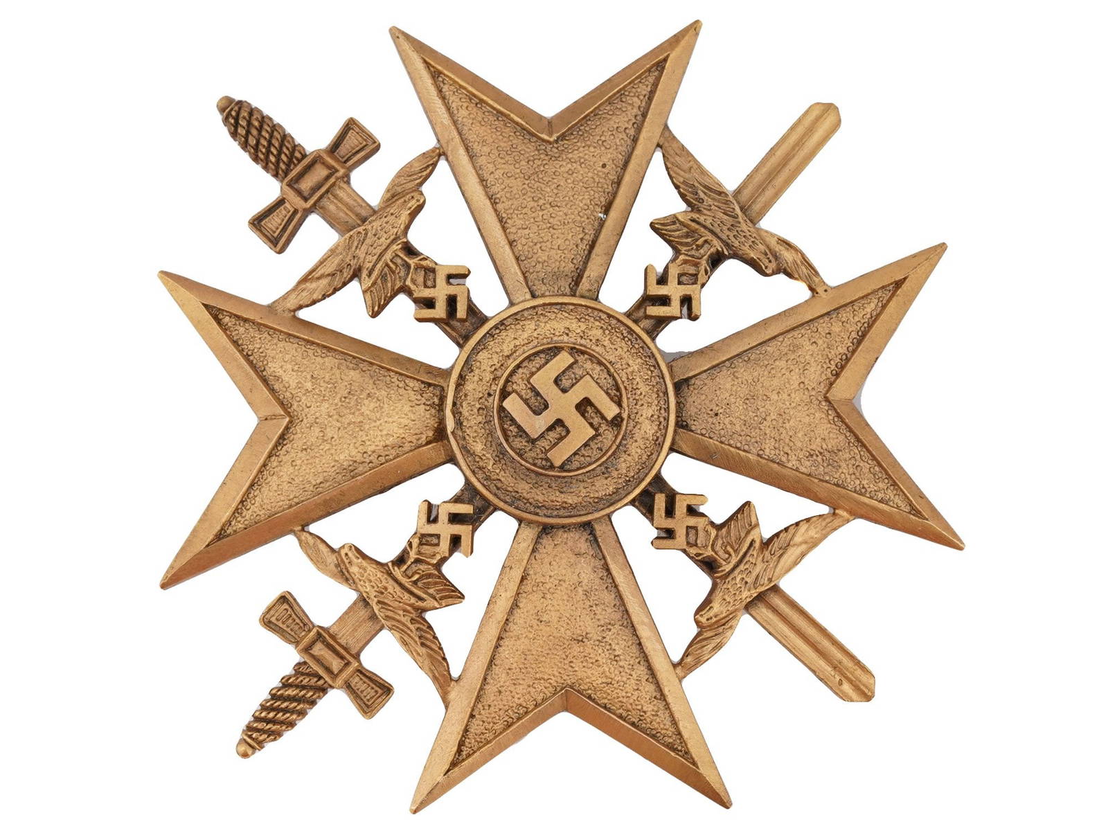Wwii Nazi German Spanish Cross Badge In Bronze Auction