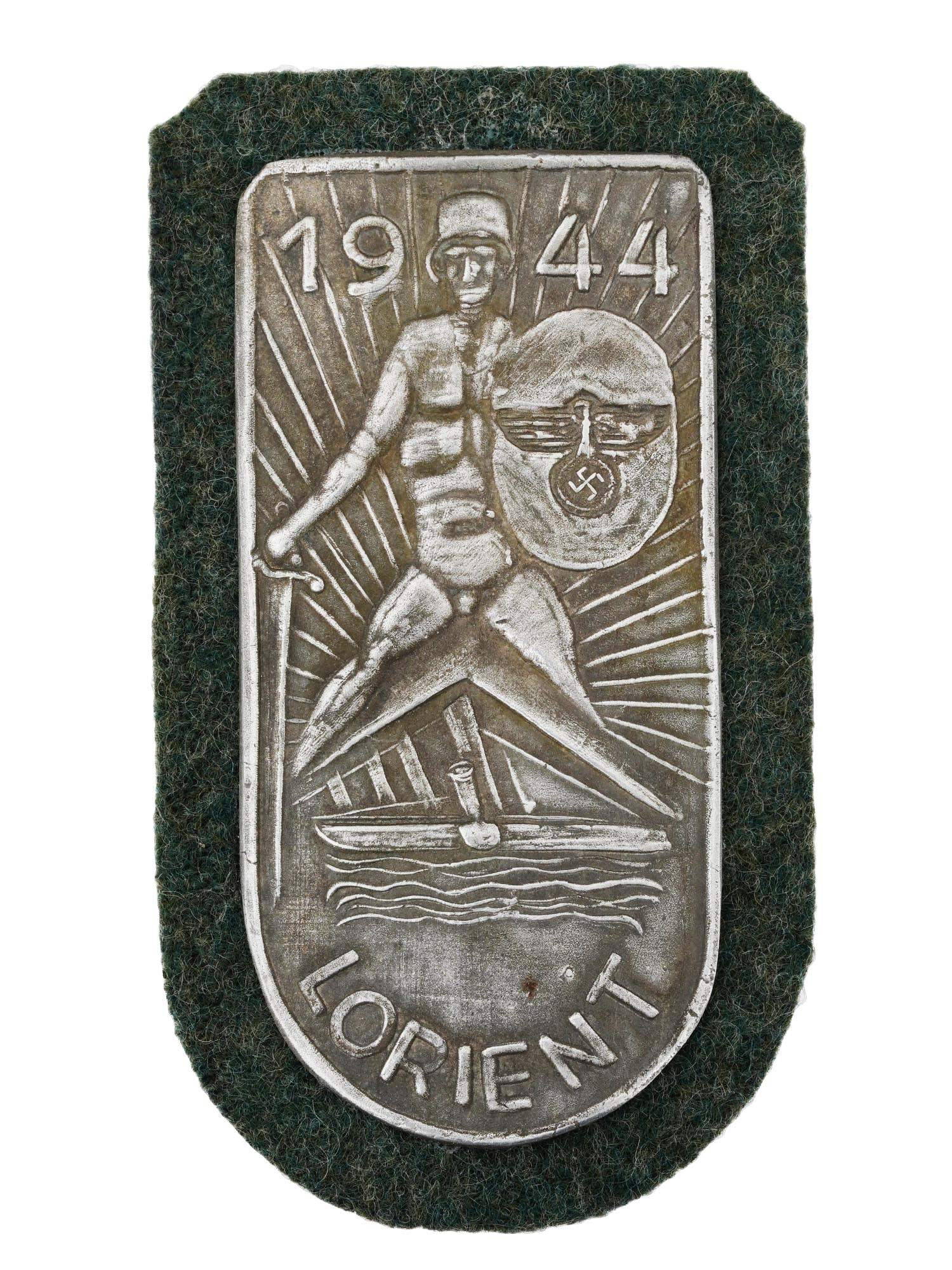 Wwii Type German Lorient Campaign 1944 Shield Auction