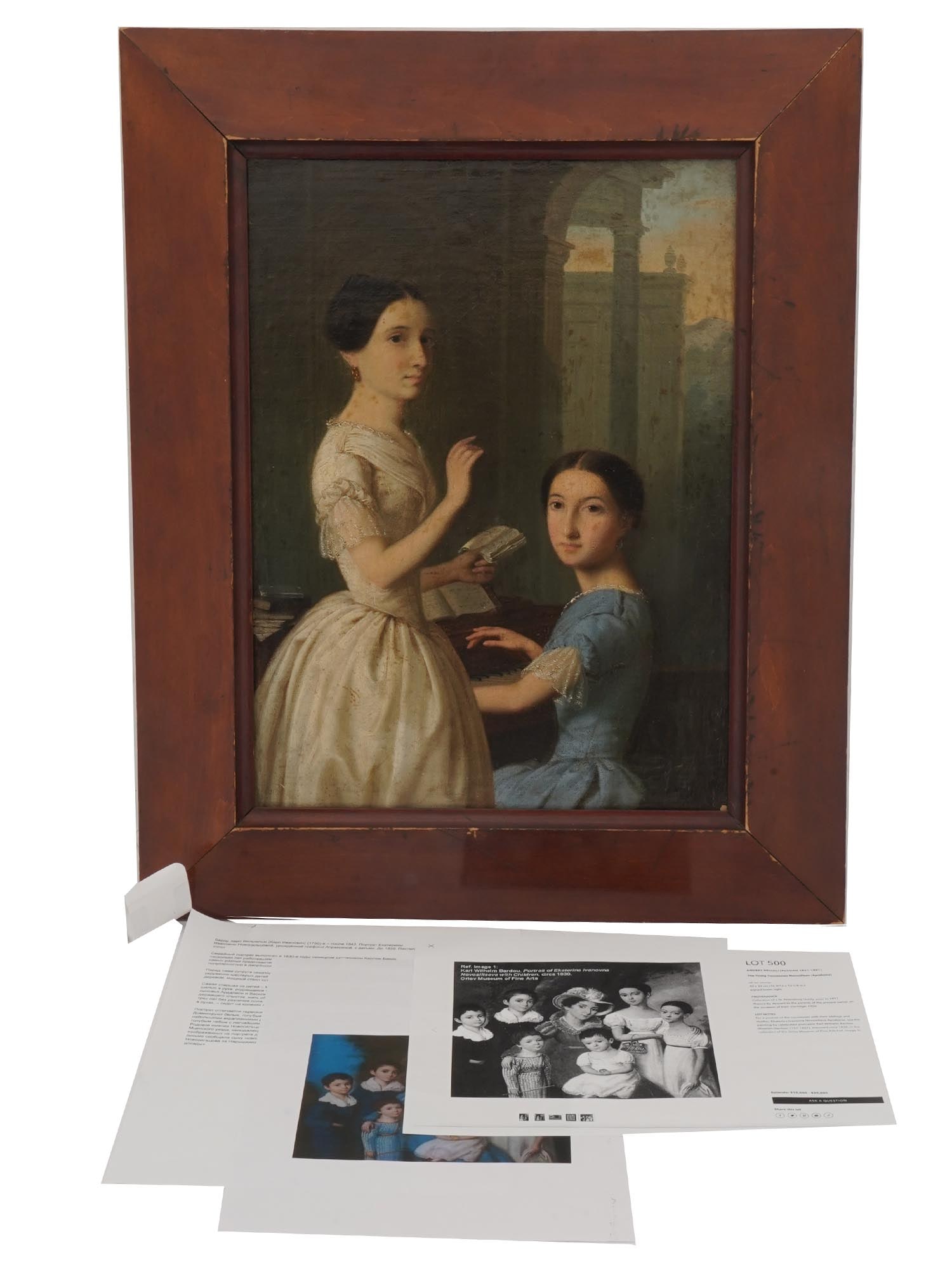 Antique Russian Portrait Painting By Andrei Belloli Auction