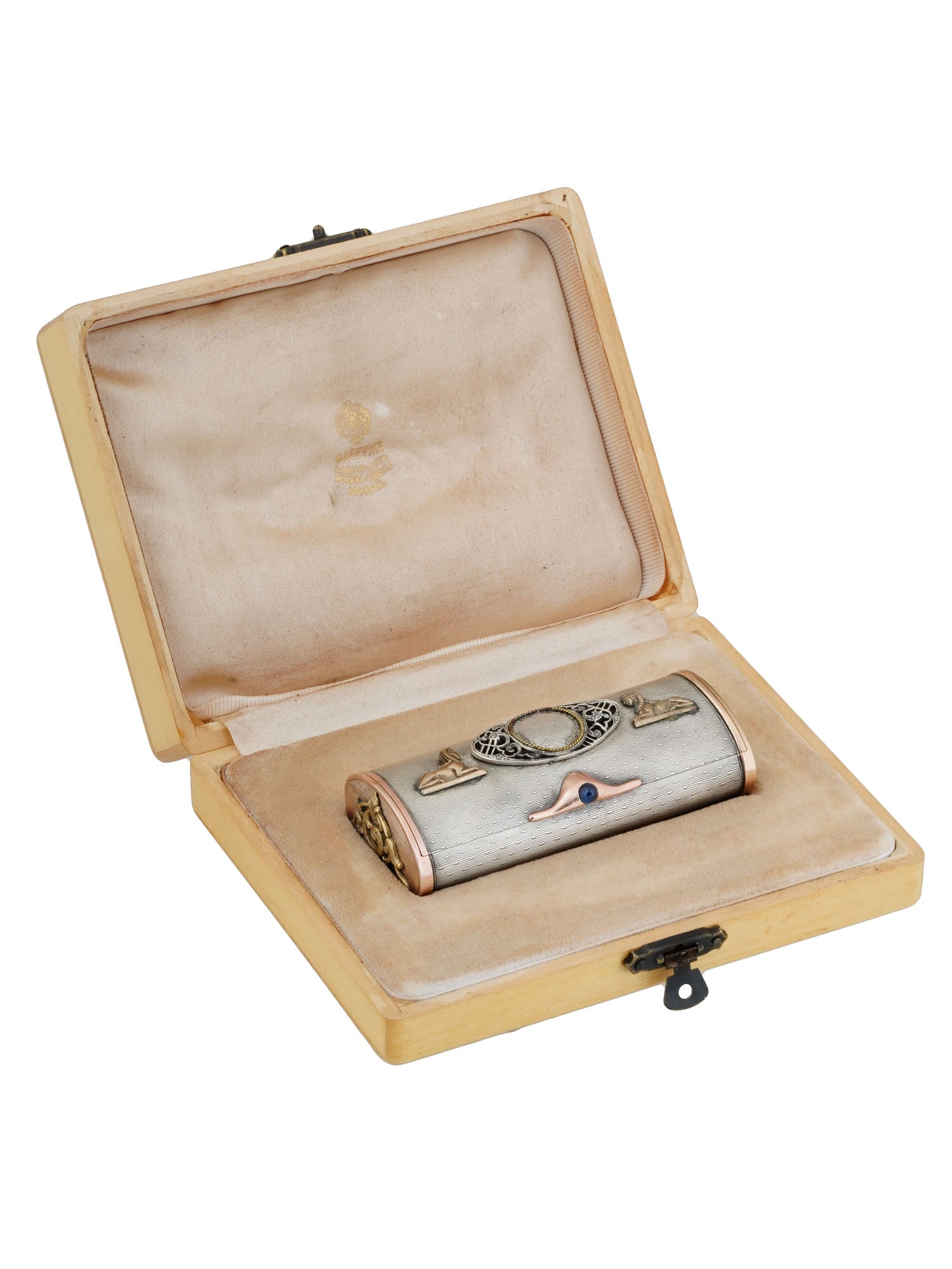 Russian Gold And Silver Gemstone Pill Box Iob Auction